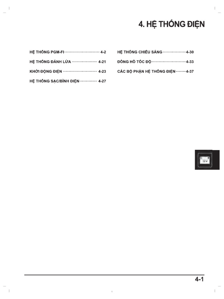 Tai Lieu Sua Chua Winner He Thong Dien 2 | PDF