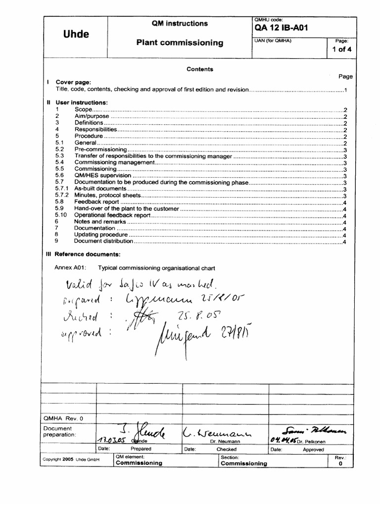 Plant Commissioning QA - 12 - IB-A01 | PDF