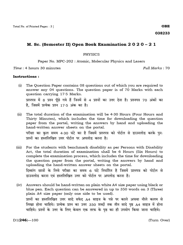 spectroscopy assignment | Download Free PDF | Physical Chemistry | Atomic Physics