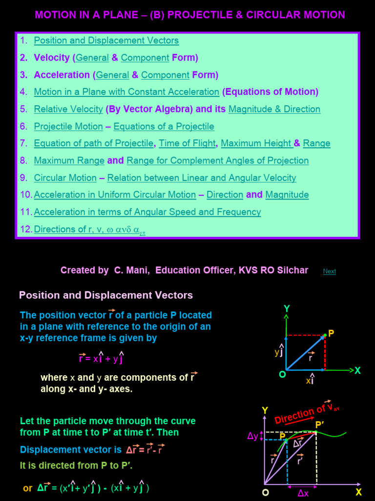 4 B Motion in A Plane Projectile and Circulation Motion | PDF ...