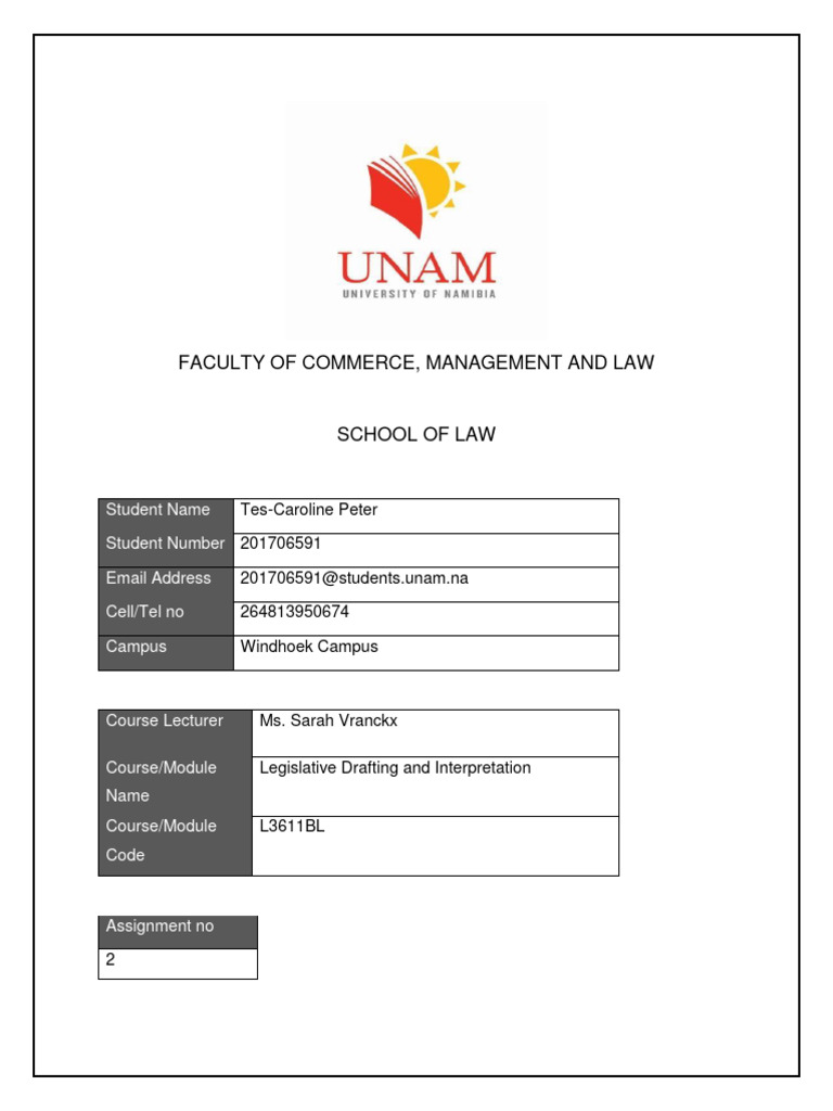 Legislative Drafting and Interpretation (Assignment 2) | PDF | Statutory Interpretation | Bill (Law)