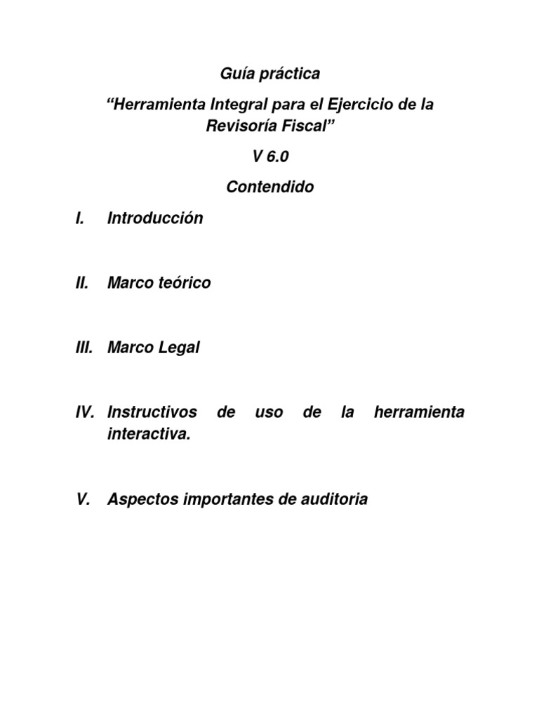 Guia Practica Herramienta Integral RF | PDF | Auditoría | Contador