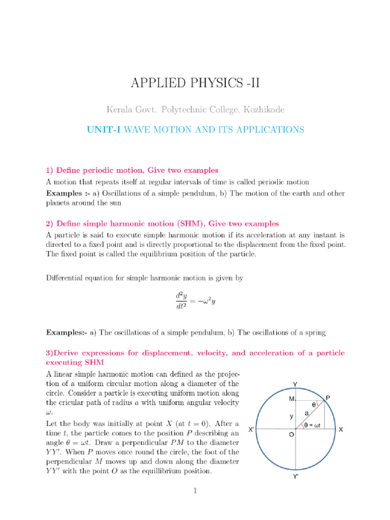 S2 - Physics Note - Unit - 1 | PDF