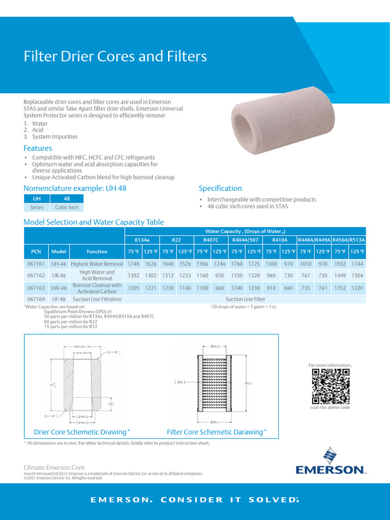 Drier Cores and Filter Flyer | PDF | Engineering Thermodynamics | Gases