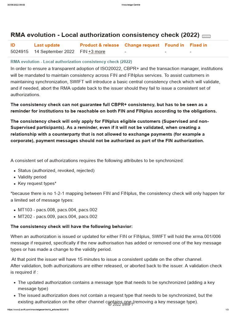 RMA Authorization Consistency Check Guide | PDF | Data Management ...