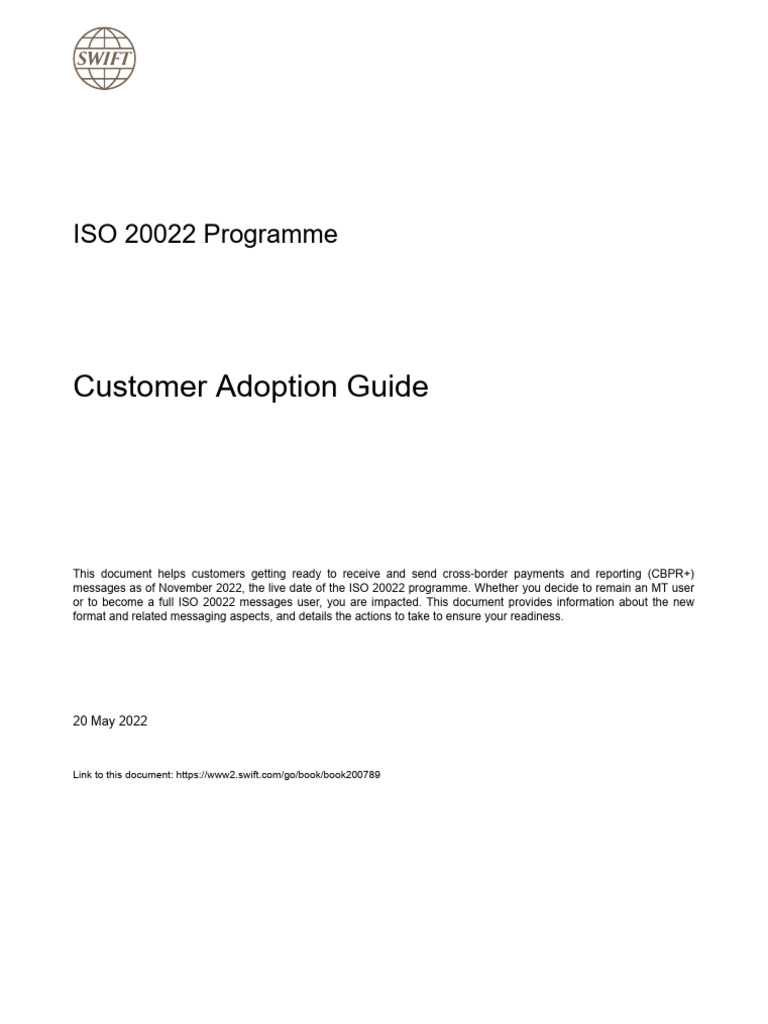 Iso 20022 Prog Cust Adopt Guid | PDF | Payment System | Computing