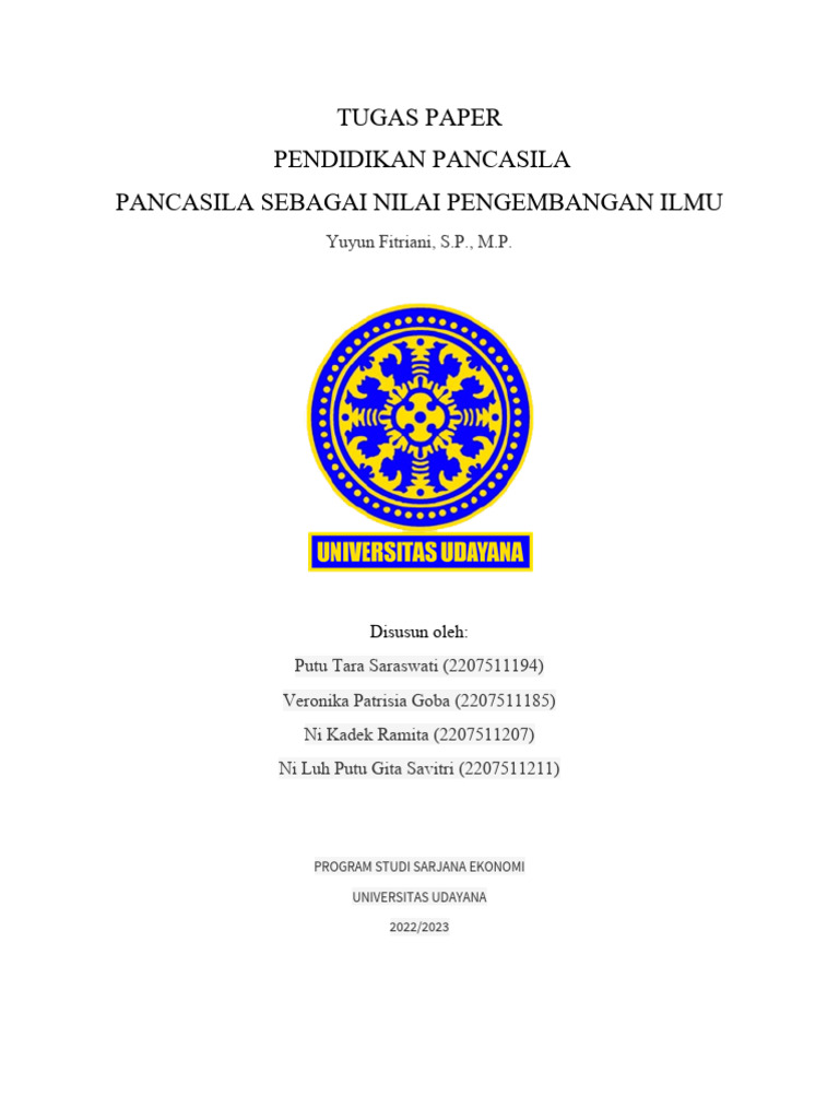 TUGAS PAPER PANCASILA Copy 555 | PDF