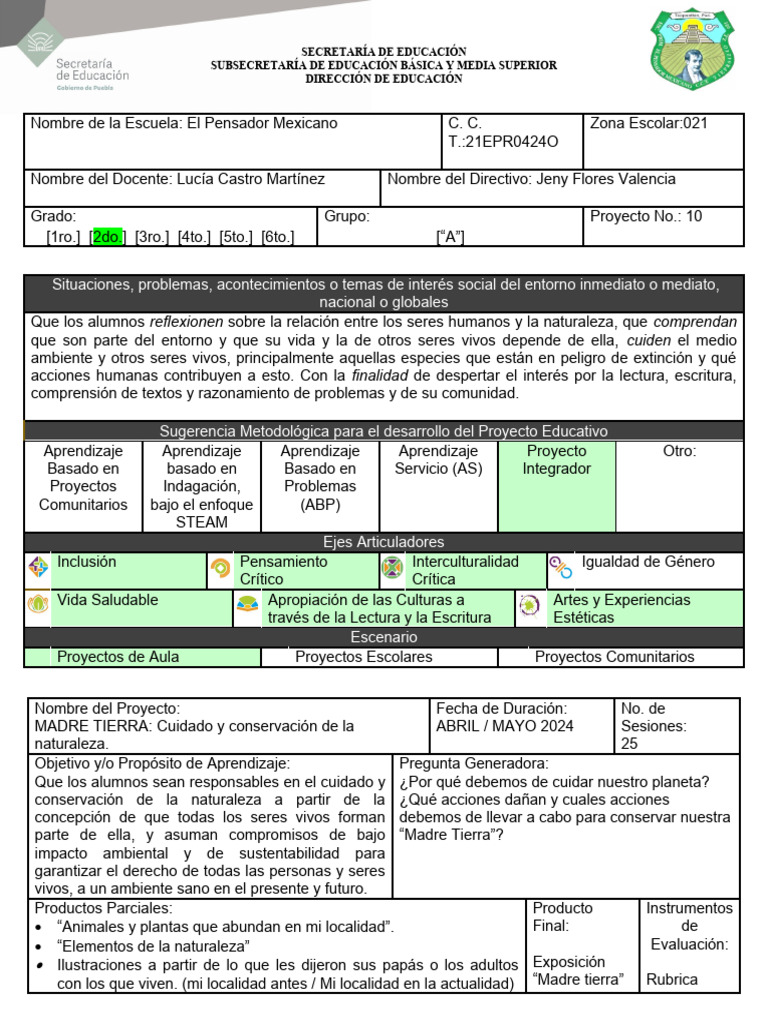 2a.planeacion Abril | PDF | Educación primaria | Naturaleza
