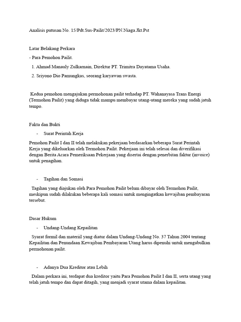 Analisis Putusan | PDF