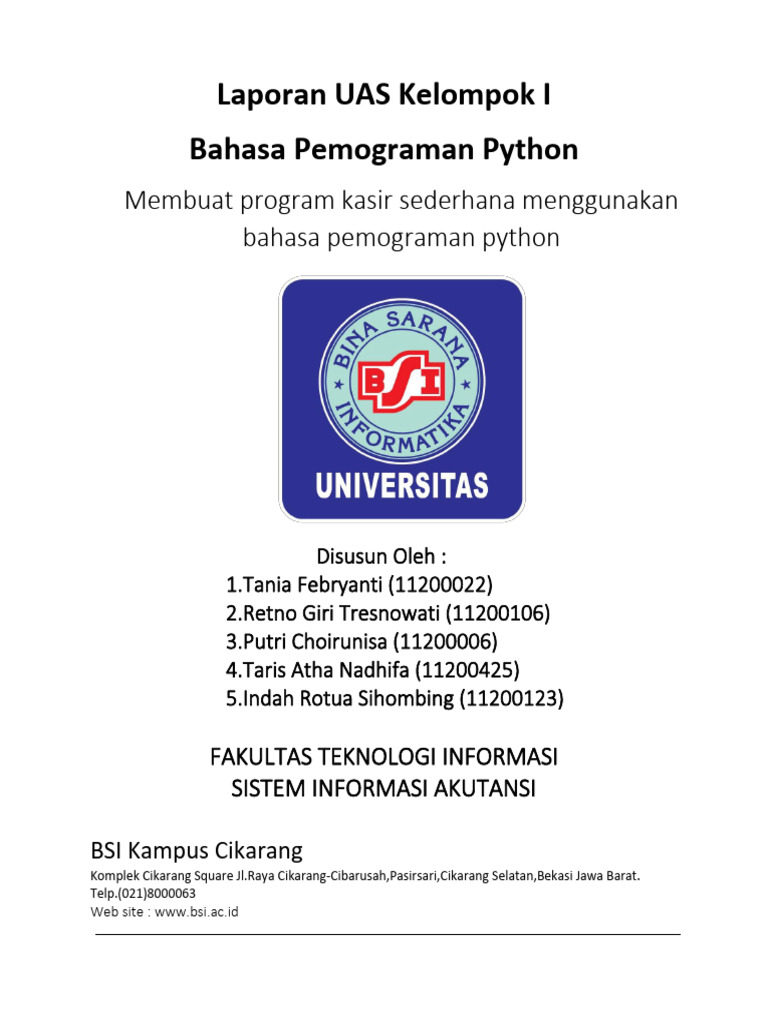 Laporan UAS Program Kasir Python | PDF