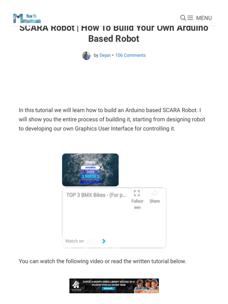 SCARA Robot - How To Build Your Own Arduino Based Robot | PDF | 3 D Printing | Screw