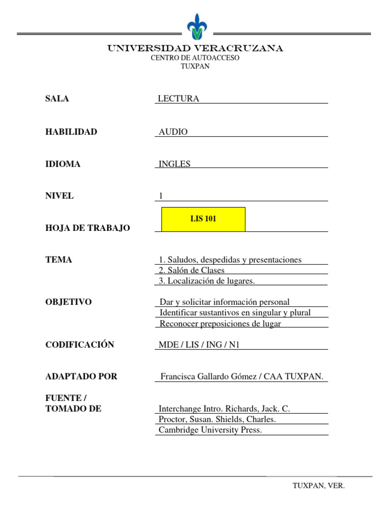 LENGUA_1_LIS_101_HOJA_DE_TRABAJO | PDF