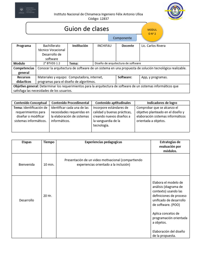 Guion de Clases Modulo #2 | PDF | Software | Diseño