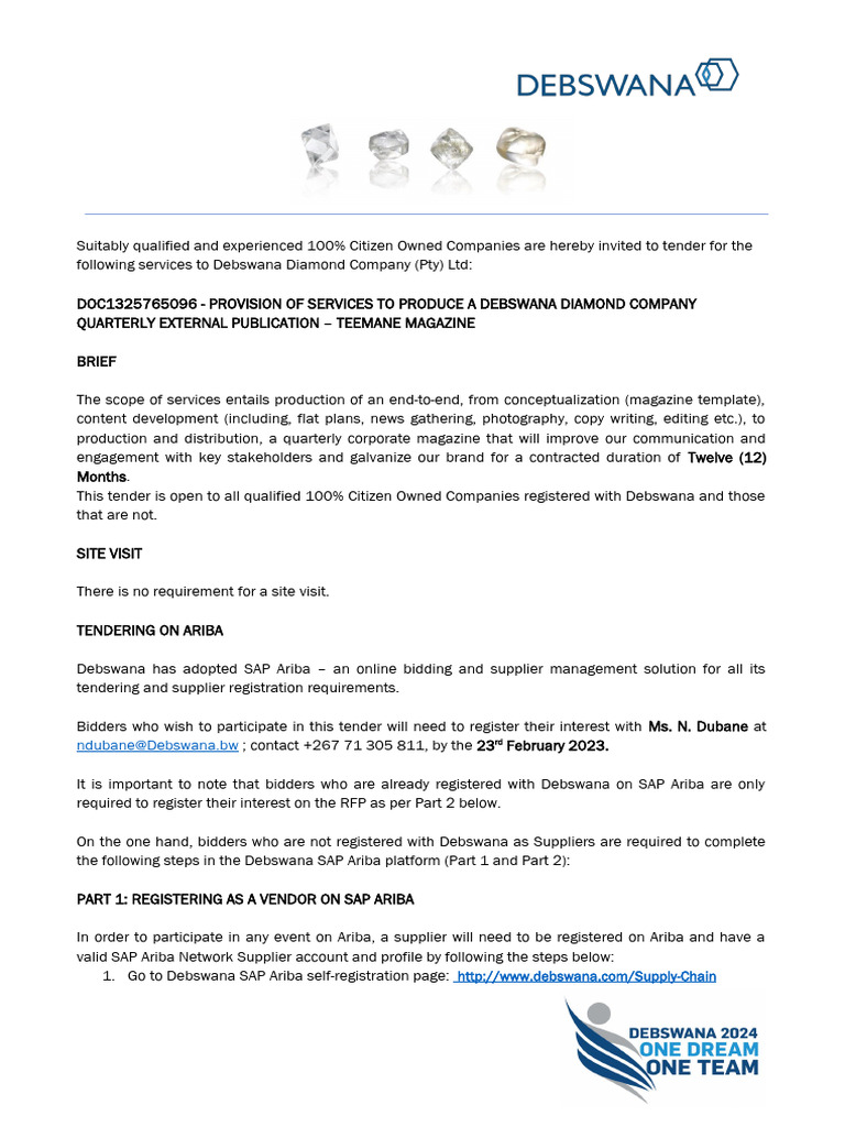 External Newsletter - Teemane Magazine Advert | PDF | Request For Proposal