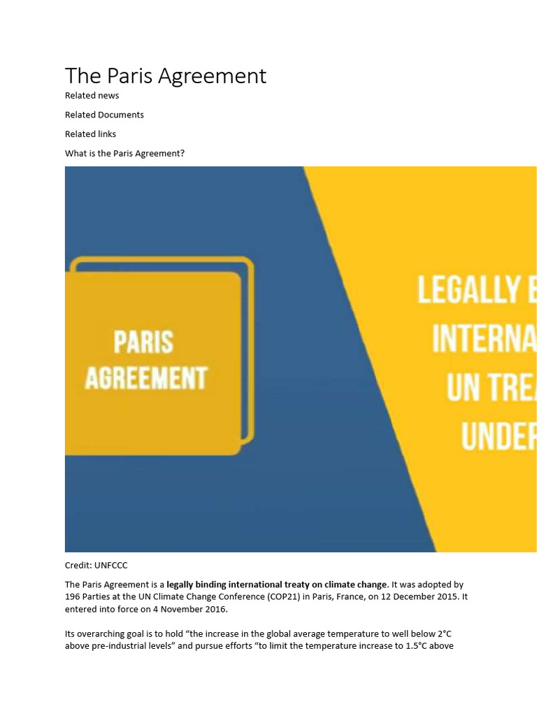 The Paris Agreement | PDF | Climate Change | Change