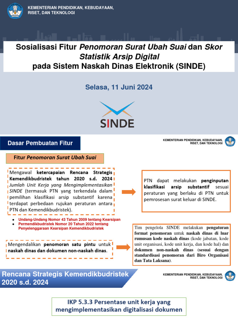 11 Juni 2024, Sosialisasi Fitur Penomoran Surat Ubah Suai Dan Skor Statistik Arsip Digital | PDF