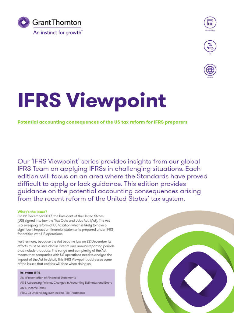 IFRS Impacts of US Tax Reform 2017 | PDF | Deferred Tax | International ...