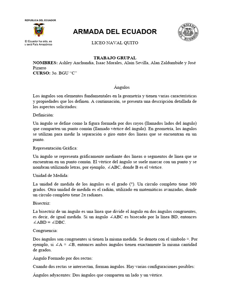 Ángulos | PDF | Ángulo | Geometría del plano euclidiano