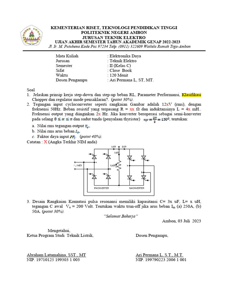 Soal Uas Elda 2c Ta Genap 2022-2023 | PDF