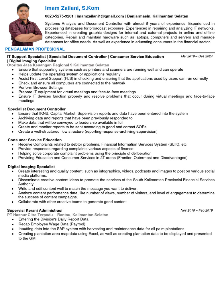 CV_Imam Zailani_ENG | Download Free PDF | Computing | Computer Engineering