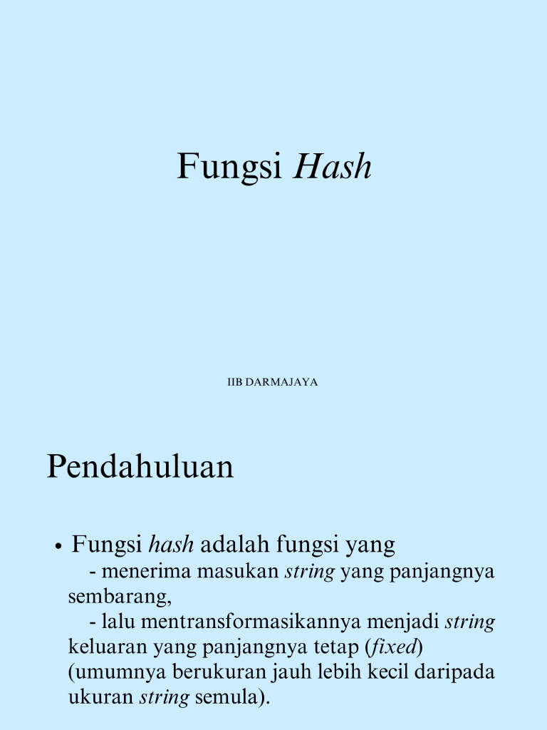Fungsi Hash (2013) | PDF