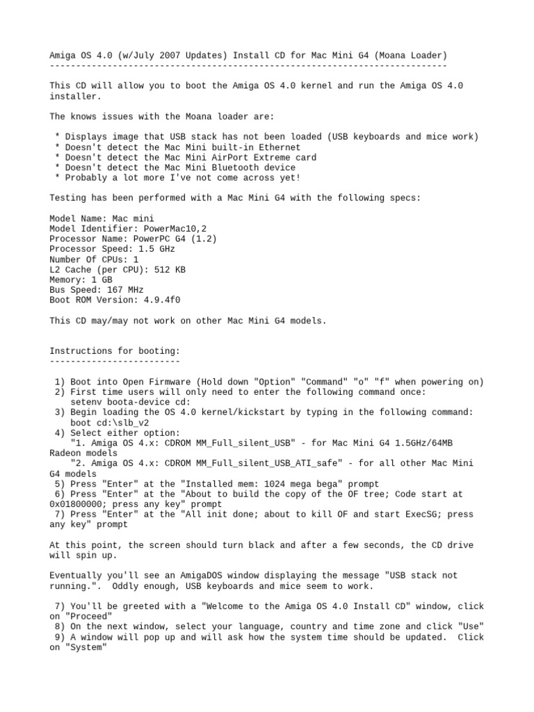 Instalacion de AmigaOS 4 | PDF | Booting | Operating System