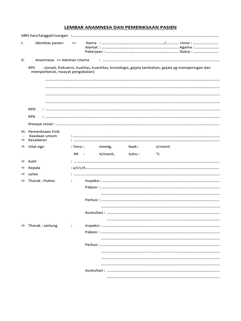 Lembar Anamnesa Baksos-4 | PDF