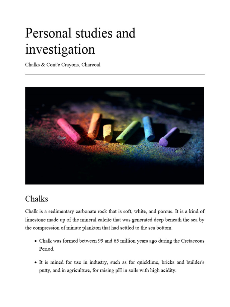 charcoal | PDF | Charcoal | Chalk