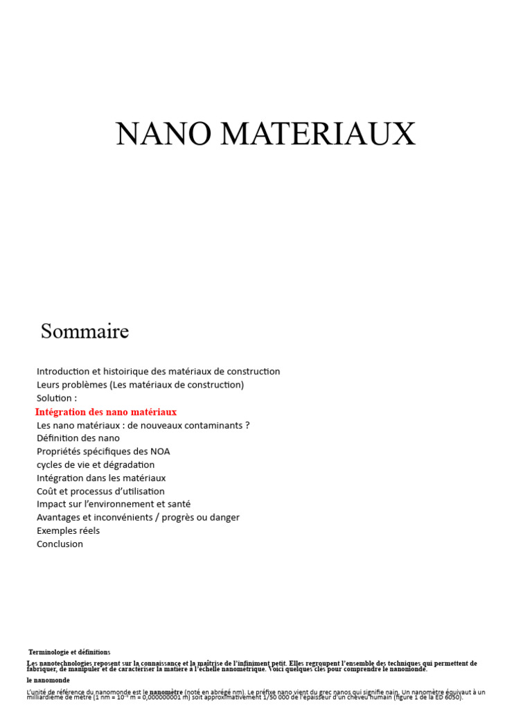 Nano | PDF | Nanomatériau | Nanotechnologie