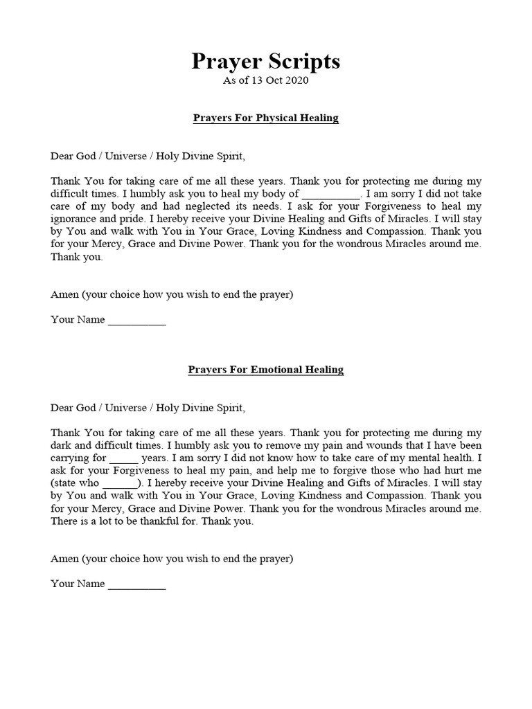 Prayer Scripts 13 Oct 2020 | Download Free PDF | Forgiveness | Prayer
