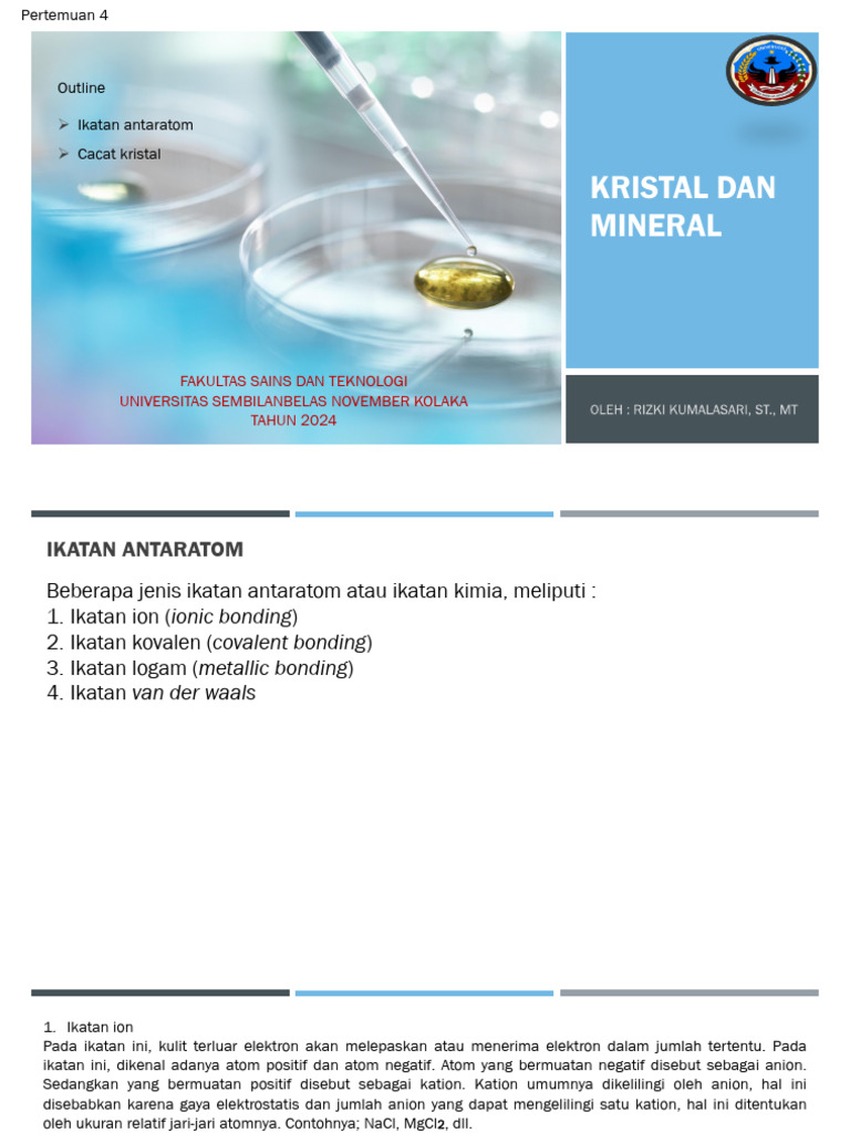 Kuliah 4 Kristalografi Dan Mineralogi | PDF