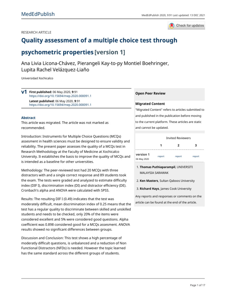 Mep 9 21 2795 | PDF | Educational Assessment | Multiple Choice