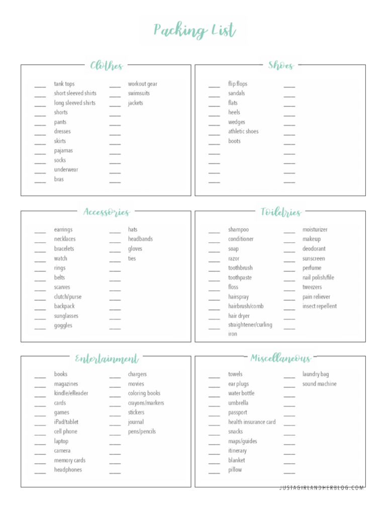Filled-In Packing List - Filled-In-Packing-List | PDF