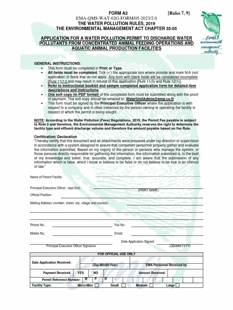 Form A2 - AnimalAquatic | PDF | Chromium | Water