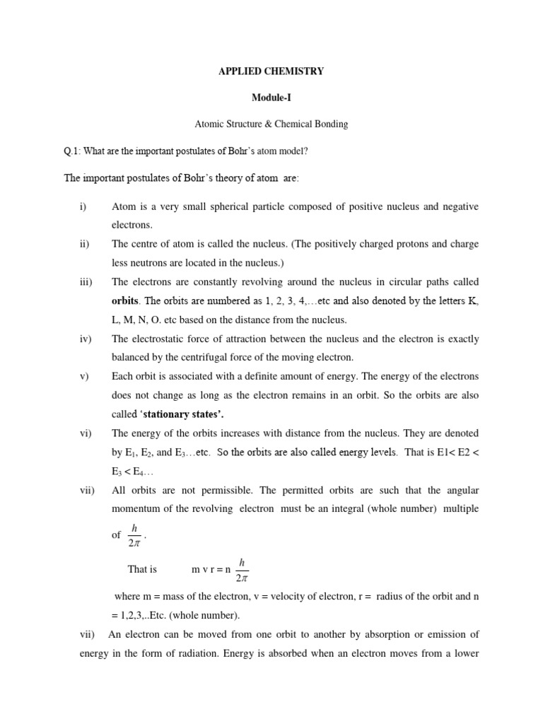 Bohr Model and Quantum Chemistry Concepts | PDF | Atomic Nucleus | Atoms