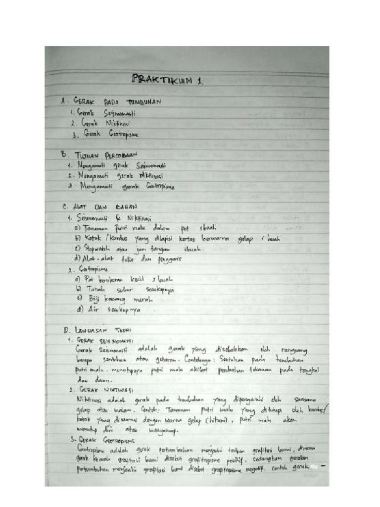 LKP - 2 - Gerak Pada Tumbuhan | PDF