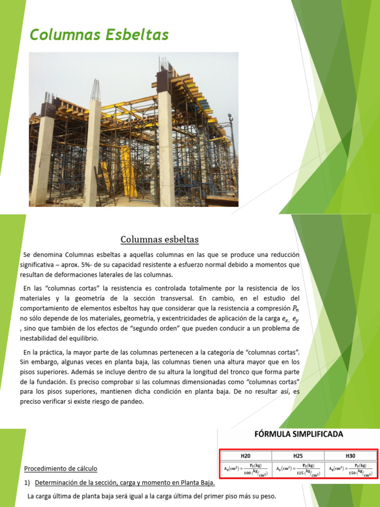 Columna Esbelta (Ejemplo) | PDF | Columna | Ingeniería estructural