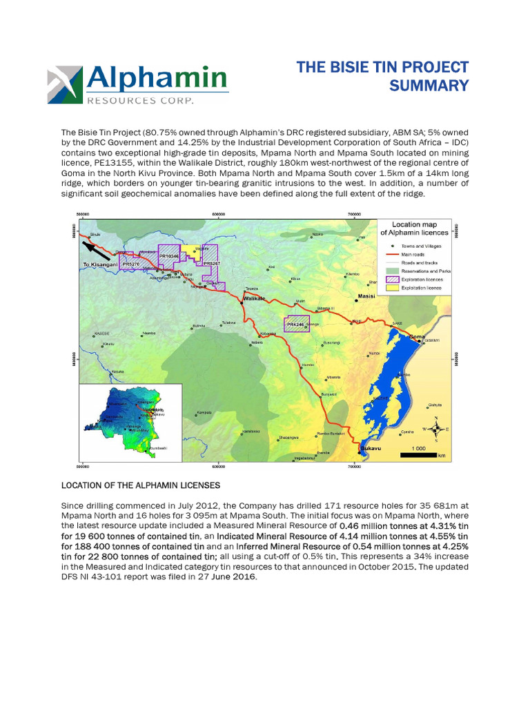 Bisie Tin Project | PDF | Tin | Mining