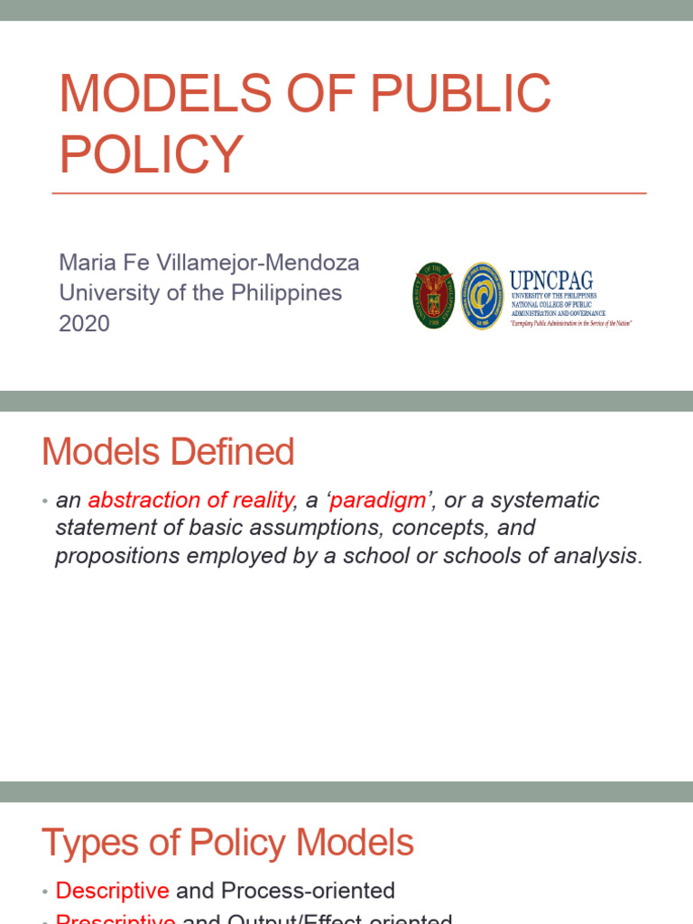 Public Policy Models Overview | PDF | Policy