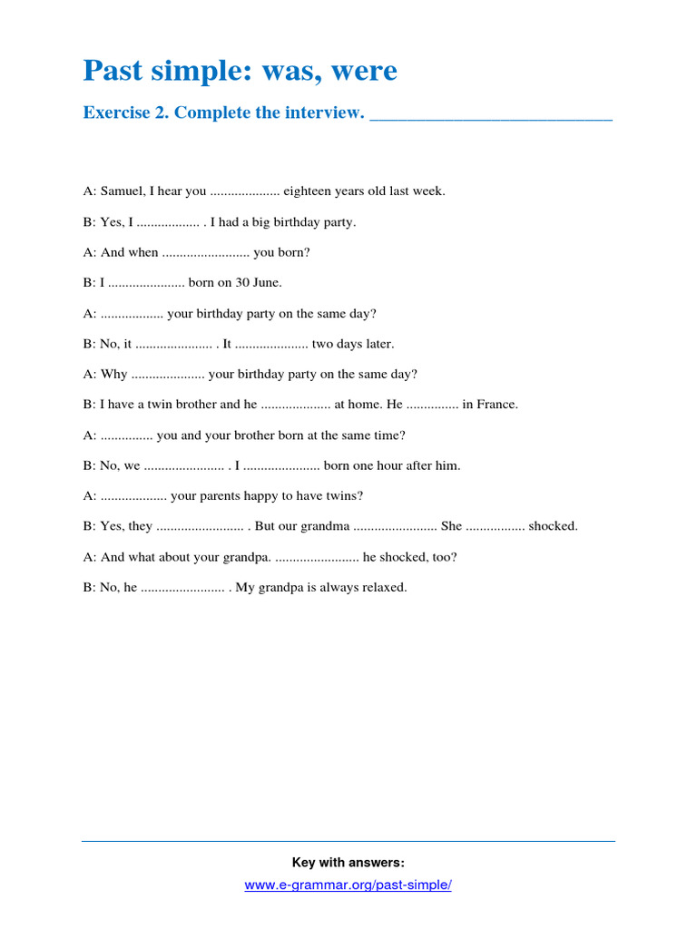 past-simple-was-were-exercise-2 | PDF