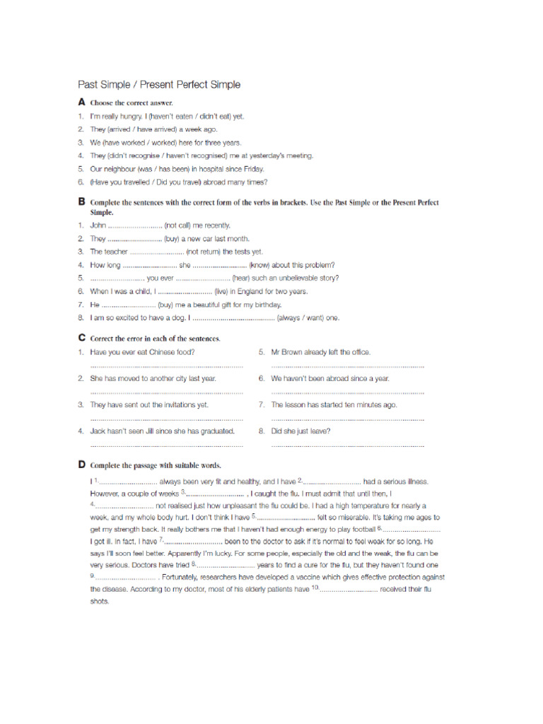 Present Simple and Past Tense | PDF