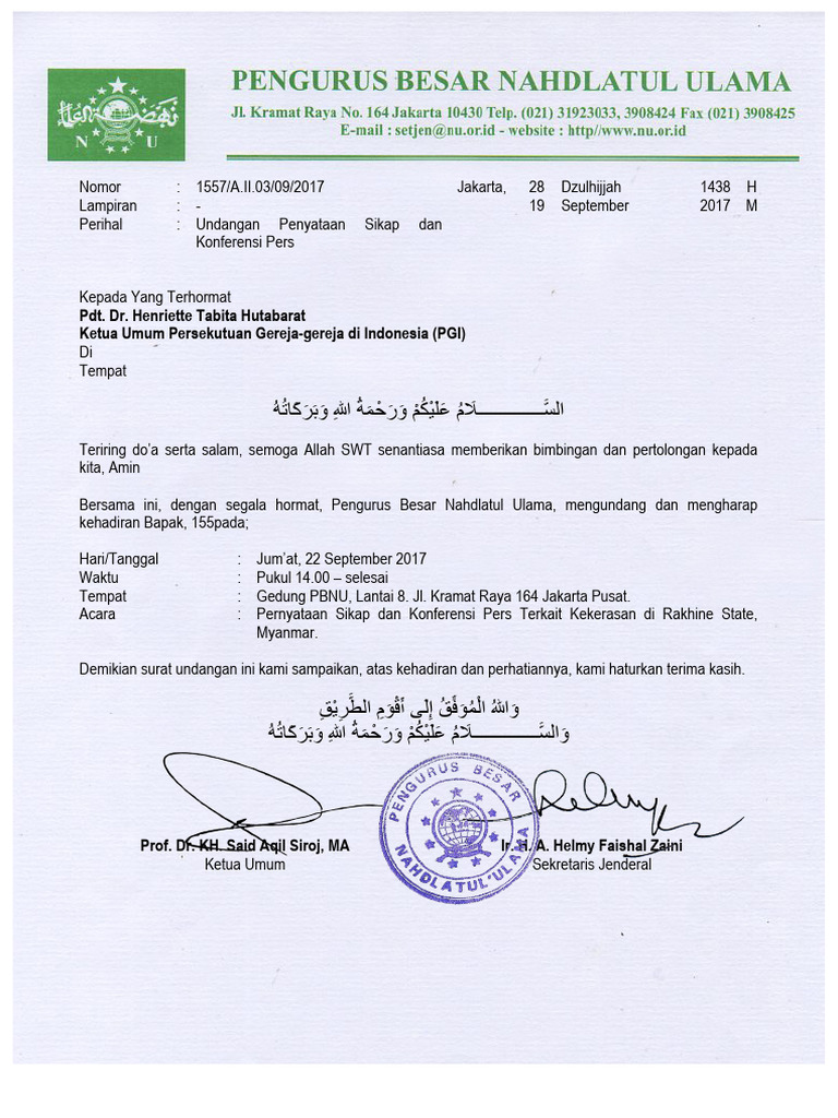 Surat Undangan PGI | PDF