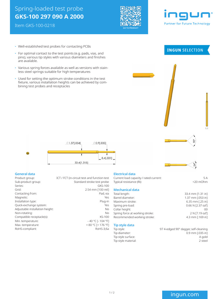 INGUN_GKS-100_297_090_A_2000_GKS-100-0218_EN_Datasheet | Download Free PDF | Electrical ...