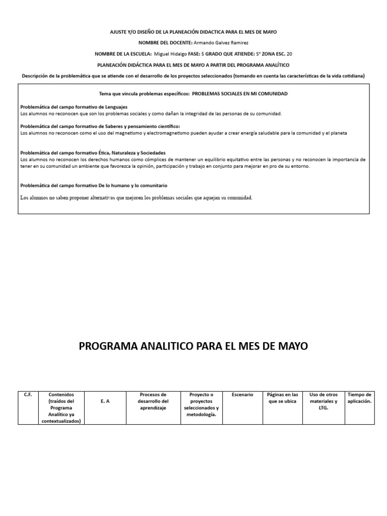 Planeacion Mayo | PDF | Evaluación | Metodología de encuesta