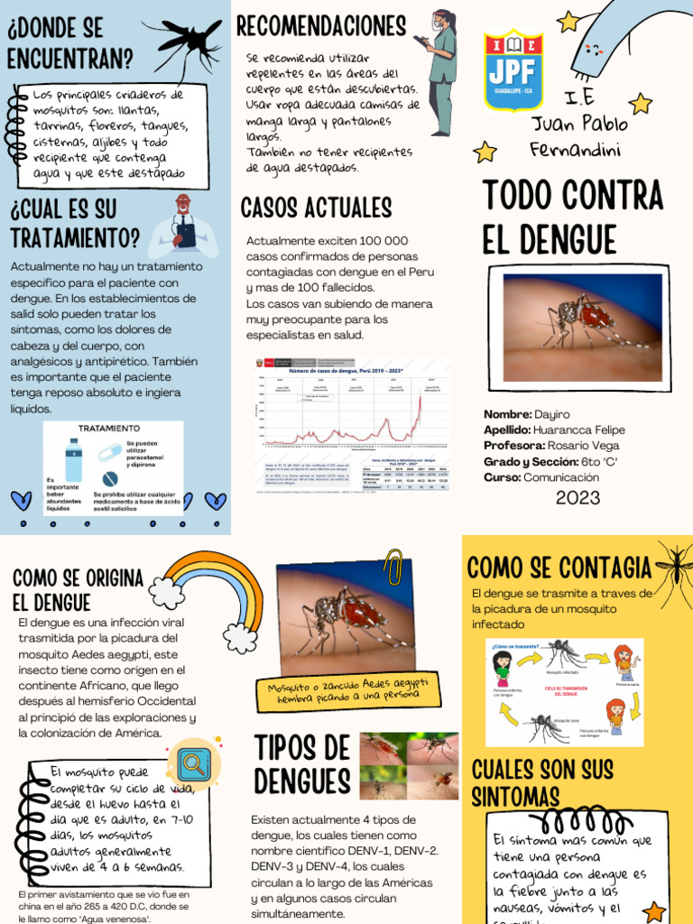 Triptico Sobre El Dengue | PDF | Salud pública | Especialidades Medicas