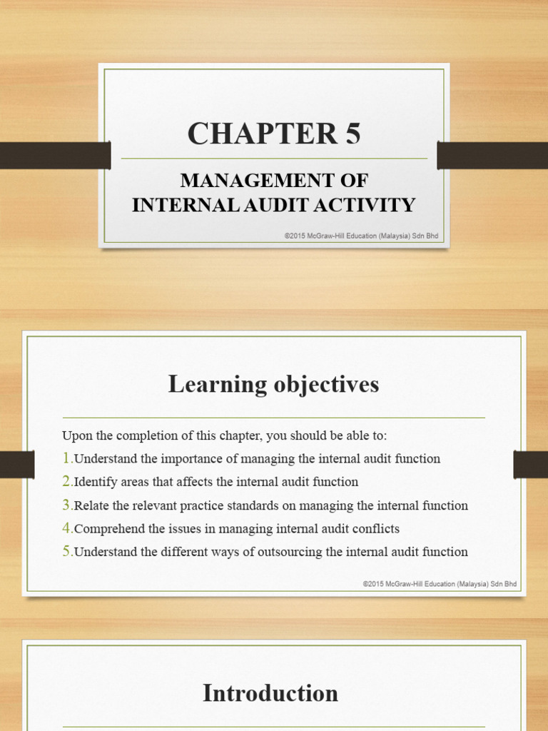 Chapter05 Management of Internal Audit Activity | PDF | Internal Audit | Audit