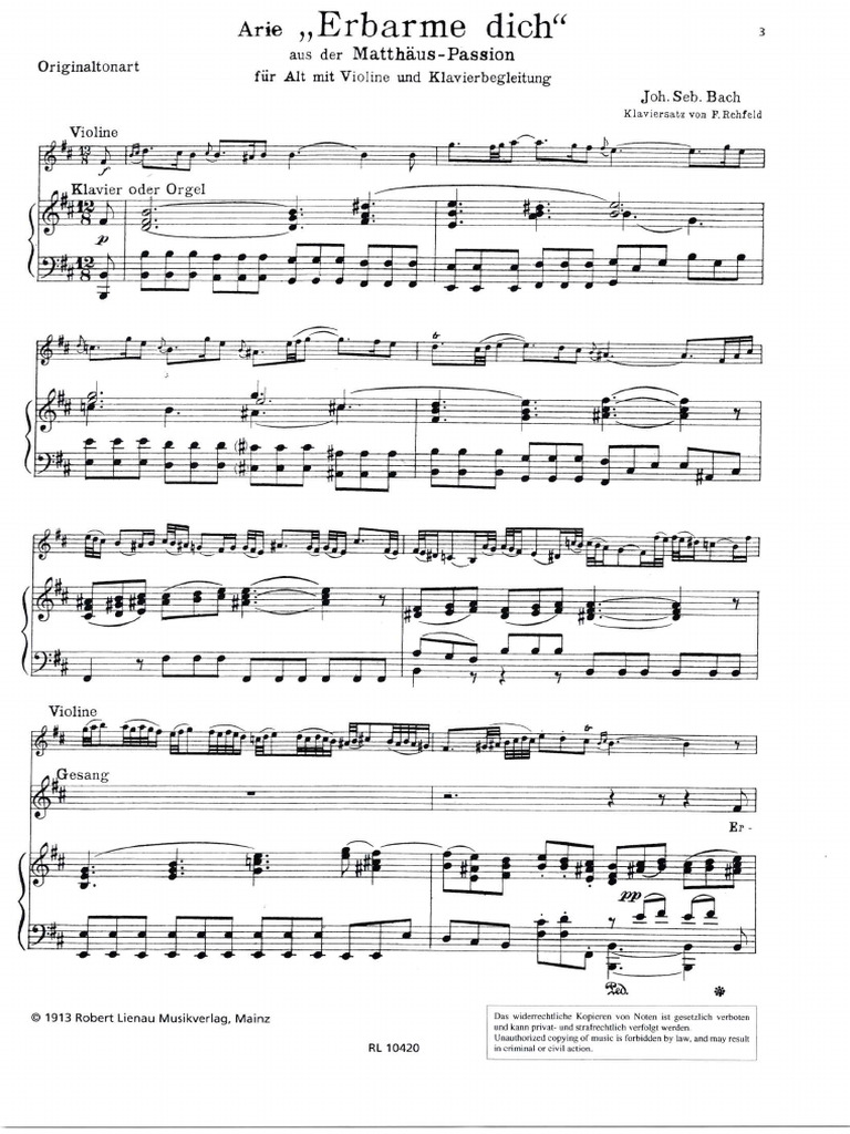 Bach, Erbarme Dich, Matthäus-Passion | PDF