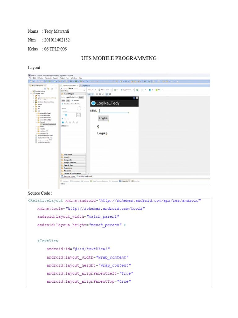 Tedy Mawardi - 201011402152 - MobileProgrammingUTS | PDF | Android (Operating System) | Smartphone