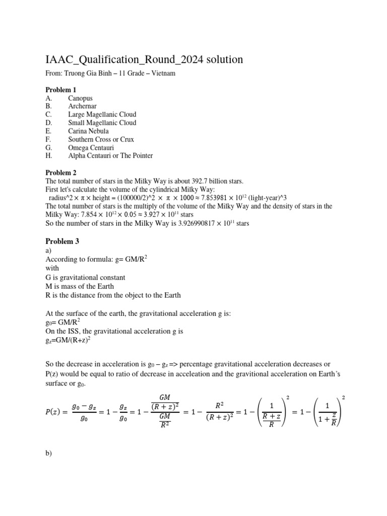 IAACsolution Qualification 2024 | PDF | Sphere | Area