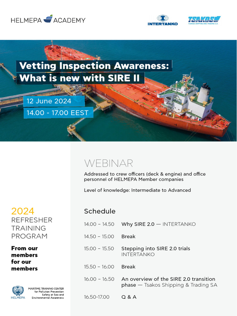 Vetting Inspection Awareness: What Is New With SIRE II: Webinar | PDF ...